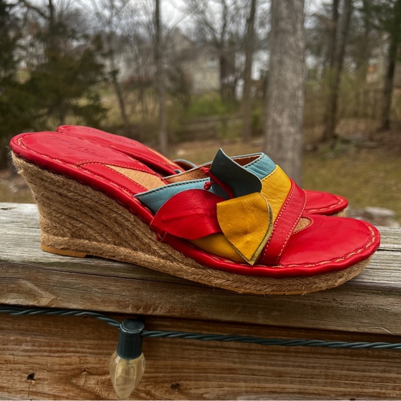 Born | Shoes | Born Womens Espadrilles Wedges Red Yellow Blue Size 9 ...